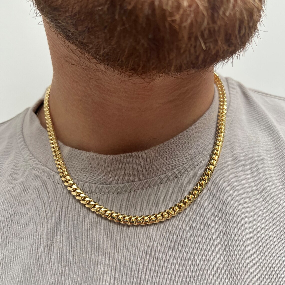 Thick 23K Gold Chain - Gold Miami Cuban Link Chain - Mens Gold Chains ...