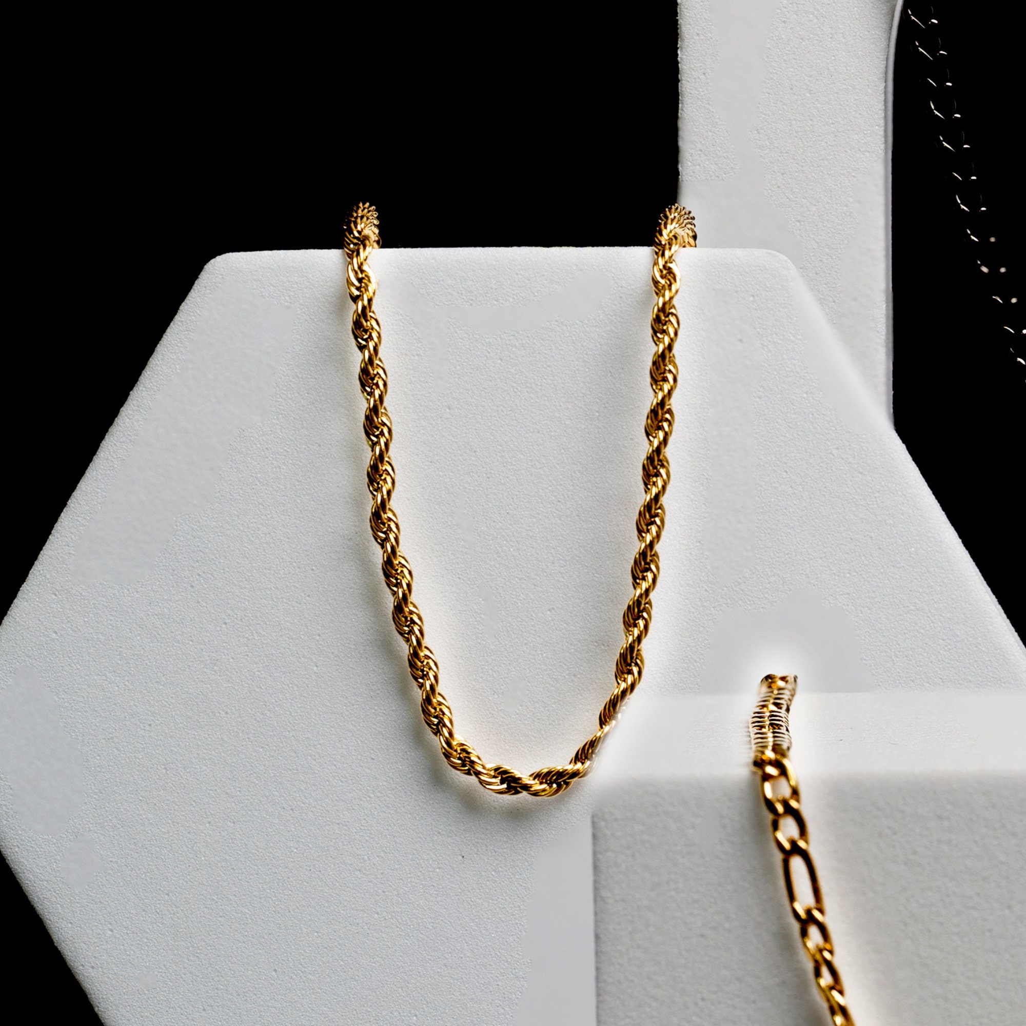 Gold 2mm Rope Chain, 18K Gold Mens Chain - Thin Gold Chain Necklace for ...