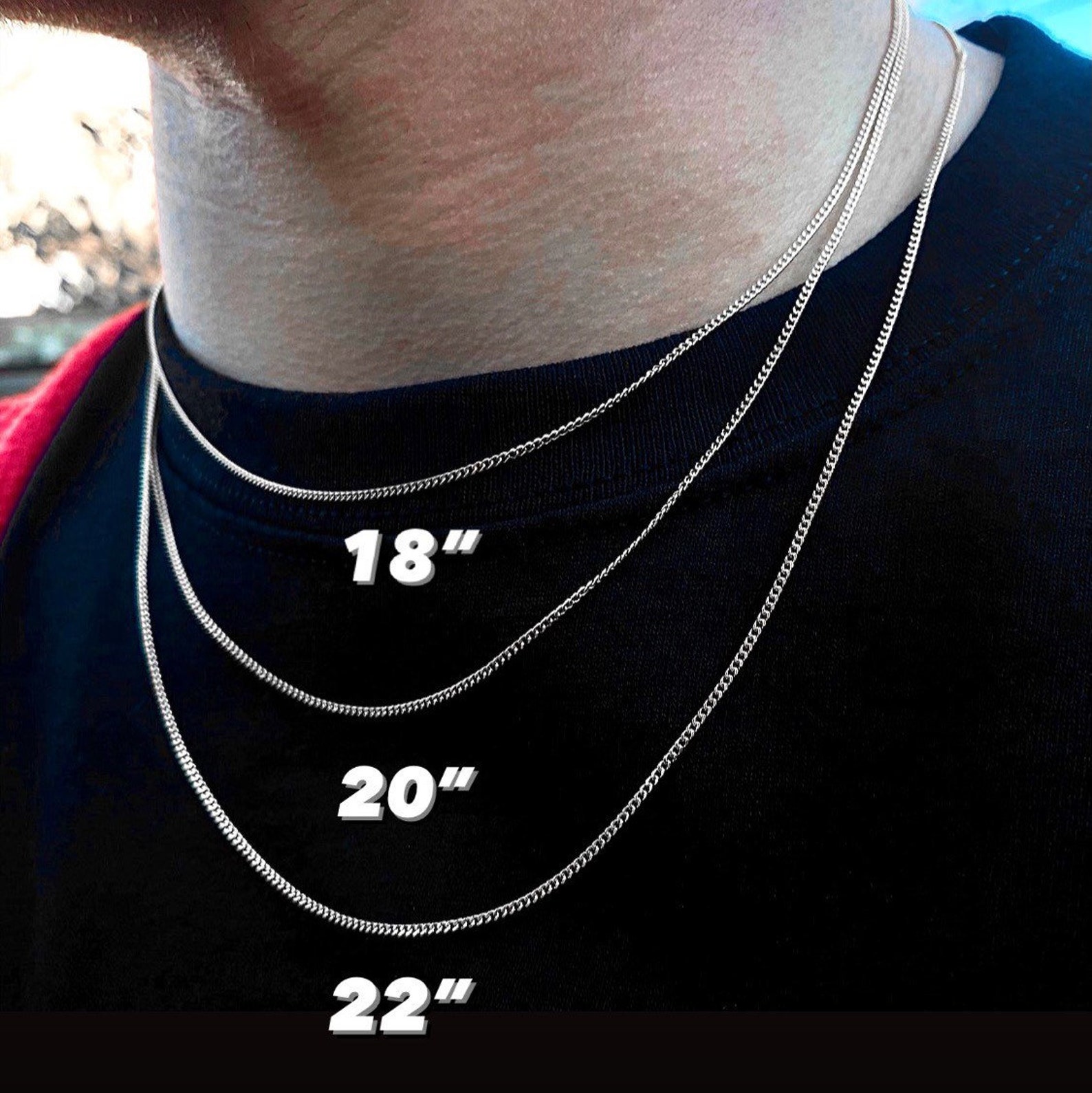 Mens Silver Necklace Chain 1.5mm Thin Chain Mens Necklace - Etsy UK