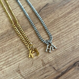 Mens Initial Necklace - Personalise Mens Jewelry - Initial Chain ...
