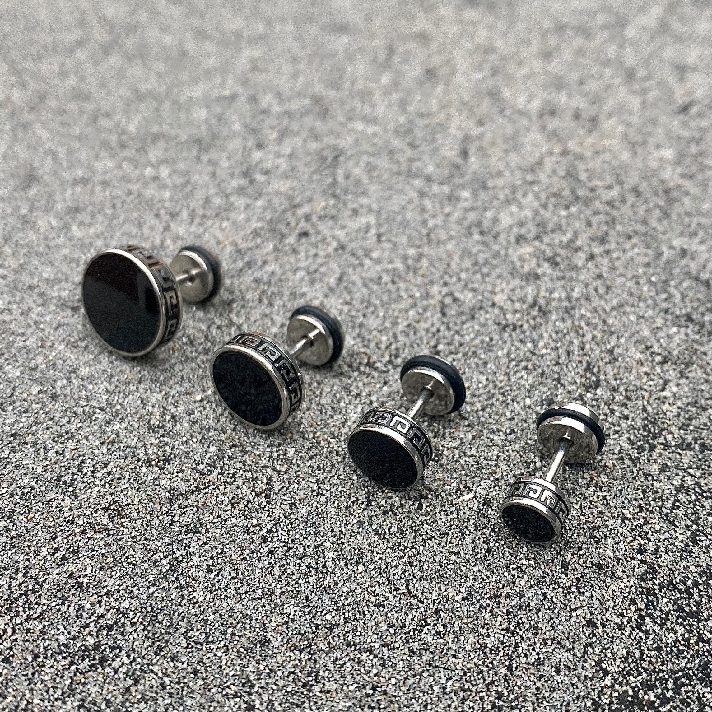 Mens Black Earrings