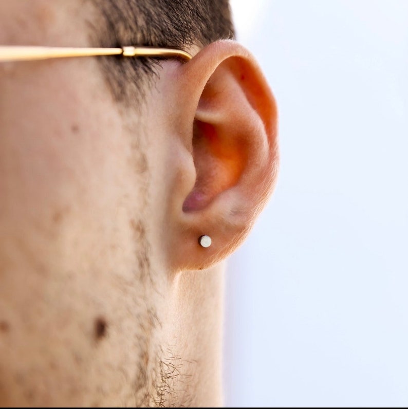 Mens Earrings - 3mm Mens Stud Earrings - Mini Silver Stud Earrings Men ...
