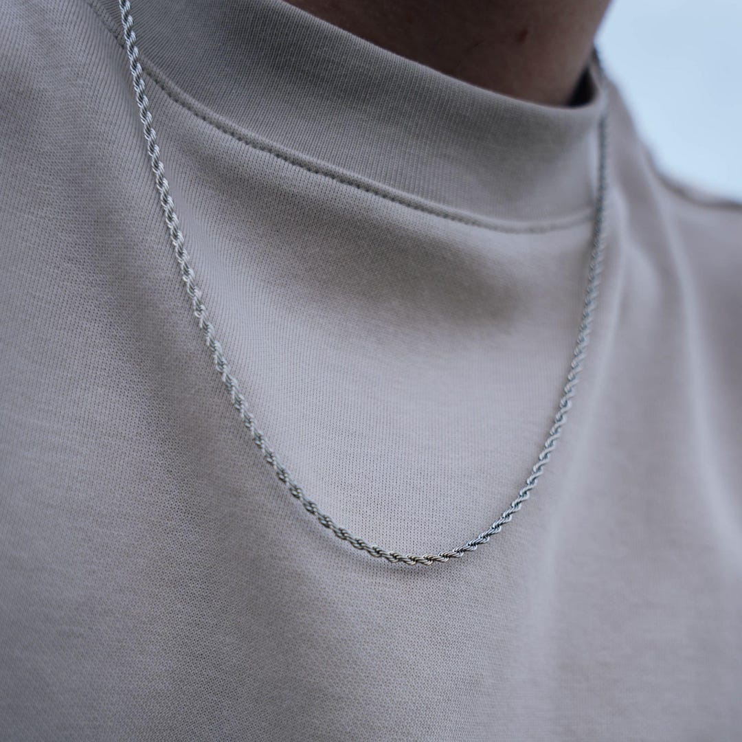 925 Sterling Silver Chain - 925 Rhodium Silver Chain for Men - Mens ...