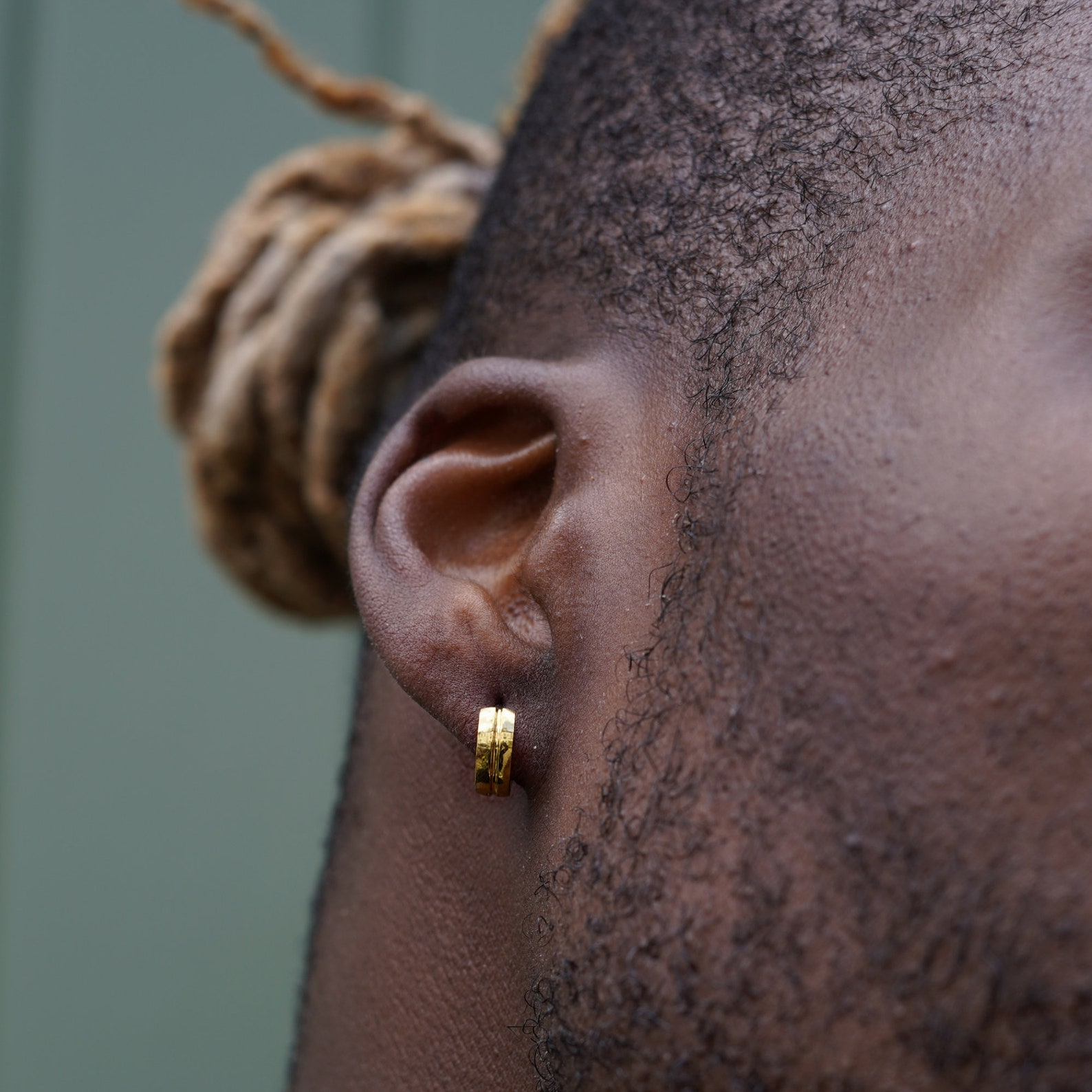 Mens Earrings - Mens 10mm Gold Hoop Earrings - Mens Thick Chunky Hoop ...
