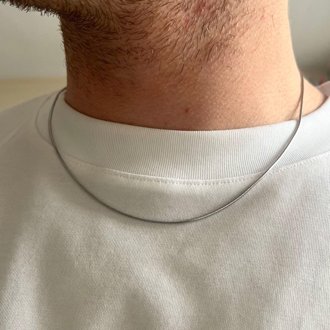 Silver Snake Chain - 1.2mm Thin Silver Chain Necklace for Men - Mens ...