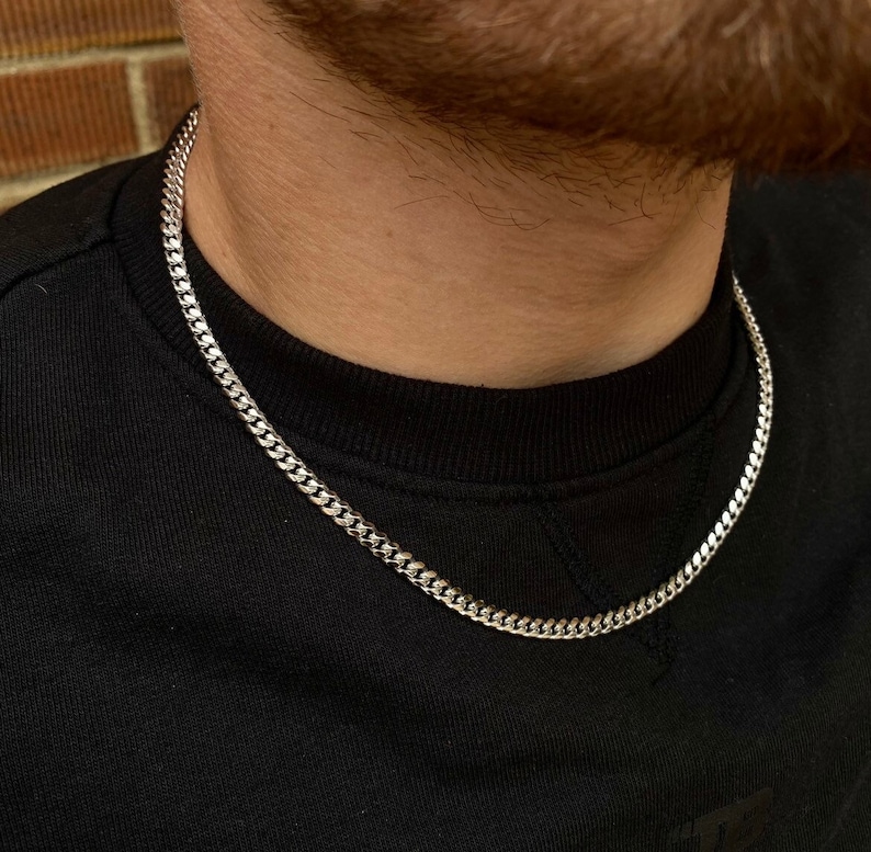 5mm Silver Cuban Chain Mens Chain Silver Chain Mens Thick - Etsy