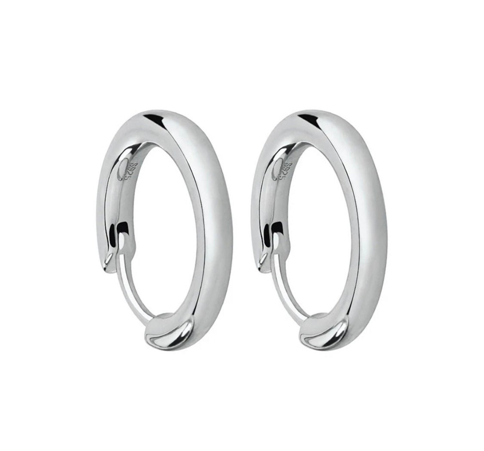 Mens Silver Hoop Earrings 925 Sterling Silver Earrings 18mm - Etsy