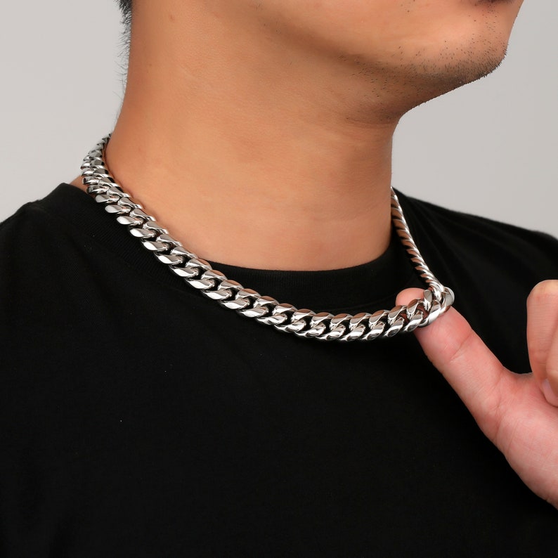 Heavy Gold Chain, Chunky Gold Chain Necklace - 12mm Cuban Link Chain ...