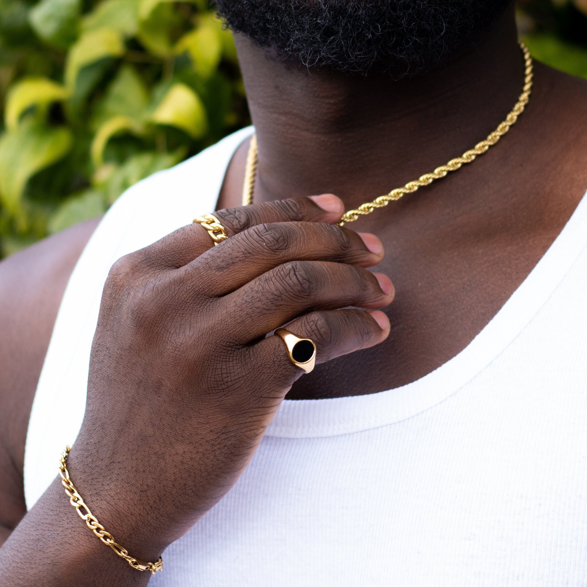 18K Gold Onyx Signet Ring Men, Mens Pinky / Index Ring Gold 18K Gold Onyx Signet Ring Men, Mens Pinky / Index Ring Gold