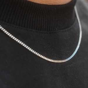 Mens Silver Chain - Thin 2mm Silver Cuban Chain Necklace, Mens Jewelry ...