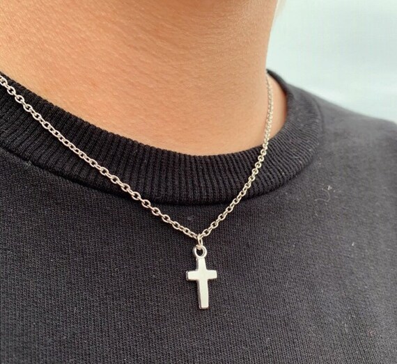 Silver Chain For Men With Cross