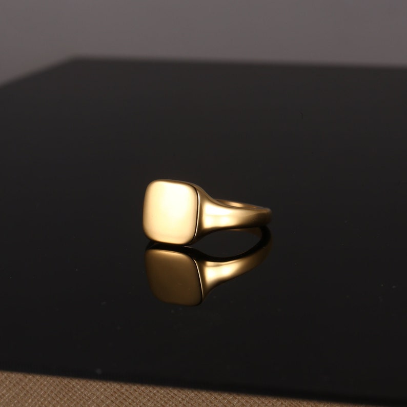 Mens Ring Gold Signet Ring Square Signet Ring Mens - Etsy