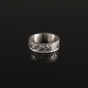 Silver Pattern Ring - Mens Ring - Vintage Styled Pattern Ring for Men ...