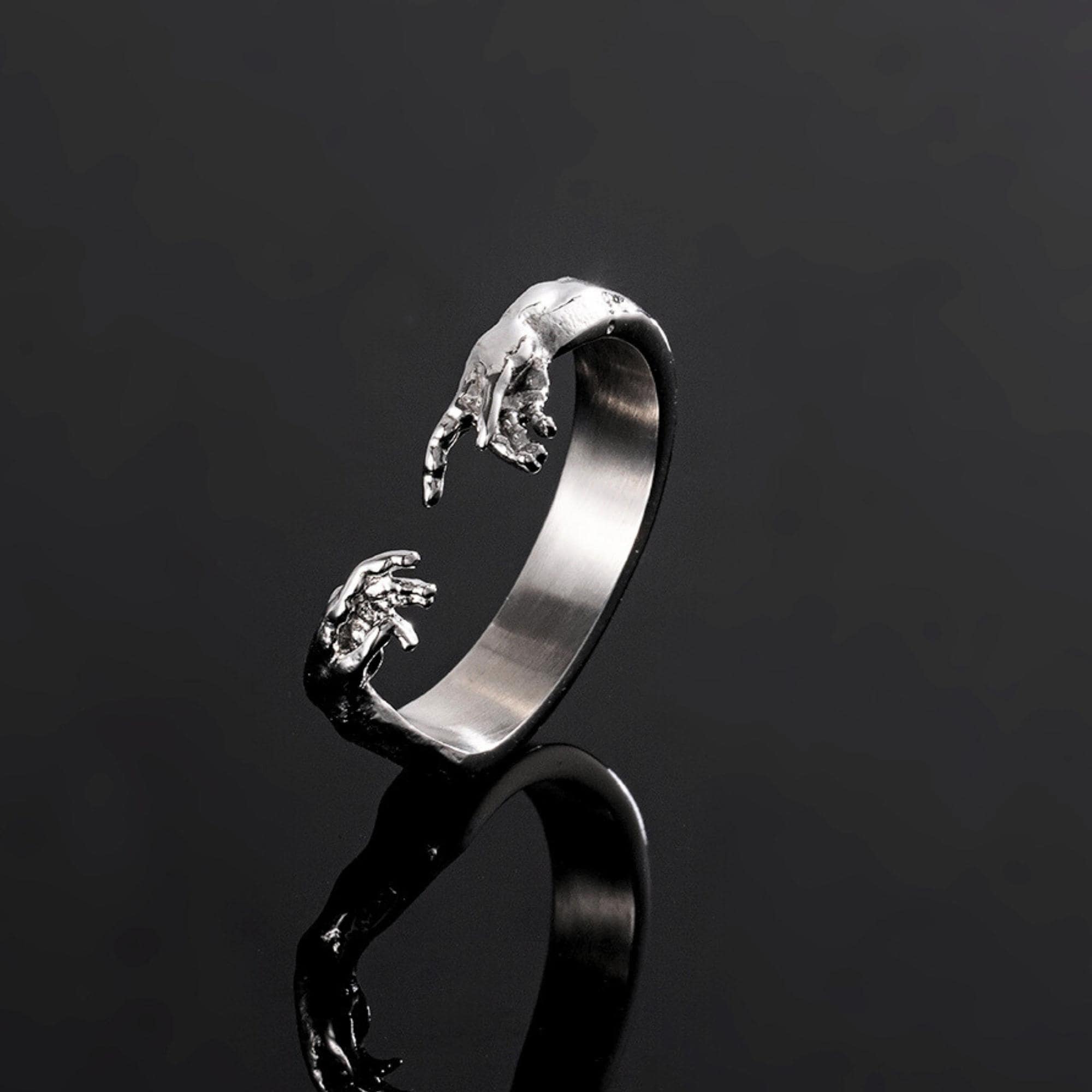 Gold Hand of God Ring for Men - Creation of Adam Gold Ring - Mens Gold ...