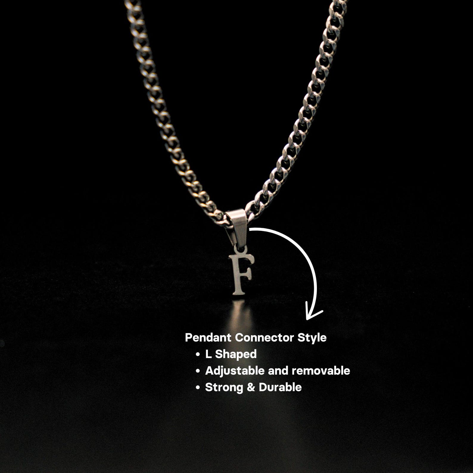Initial Necklace for Men - 18K Gold Initial Chain Pendant - Rope ...