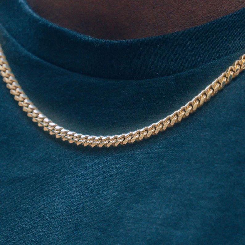 4mm Miami Cuban Link Chain - Gold Chain Necklace for Men - Mens Jewelry ...