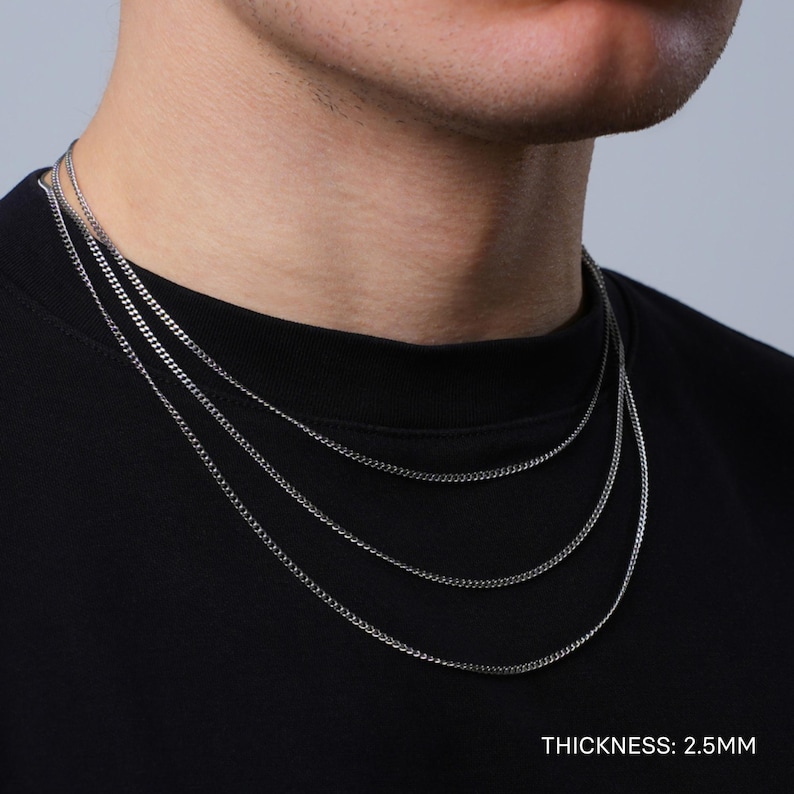 Silver Cuban Chains, Mens Chains, Silver Curb 2mm-10mm Cuban Link Chain ...