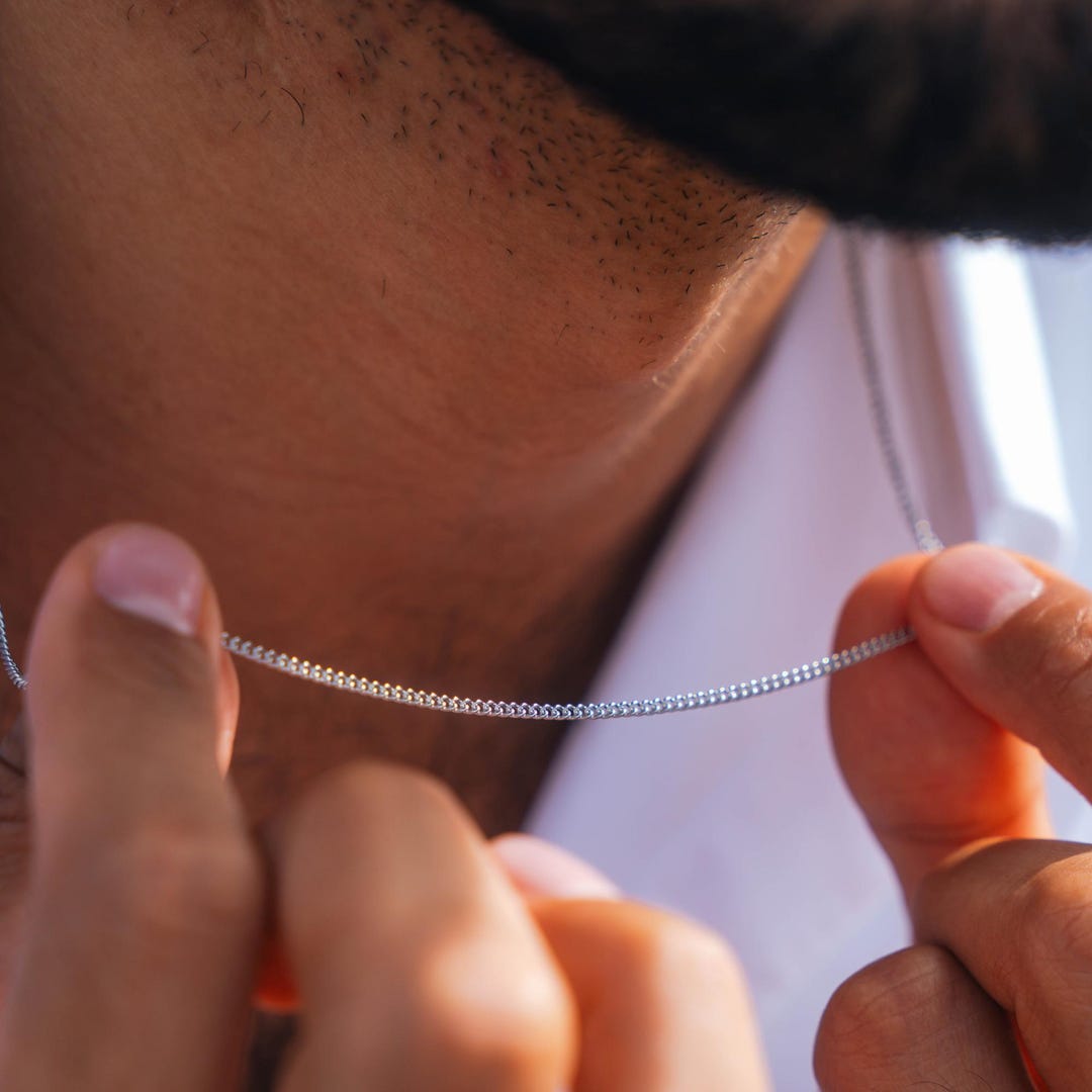 Thin Silver Chain - 2mm Silver Chain for Men - Mens Silver Chain ...