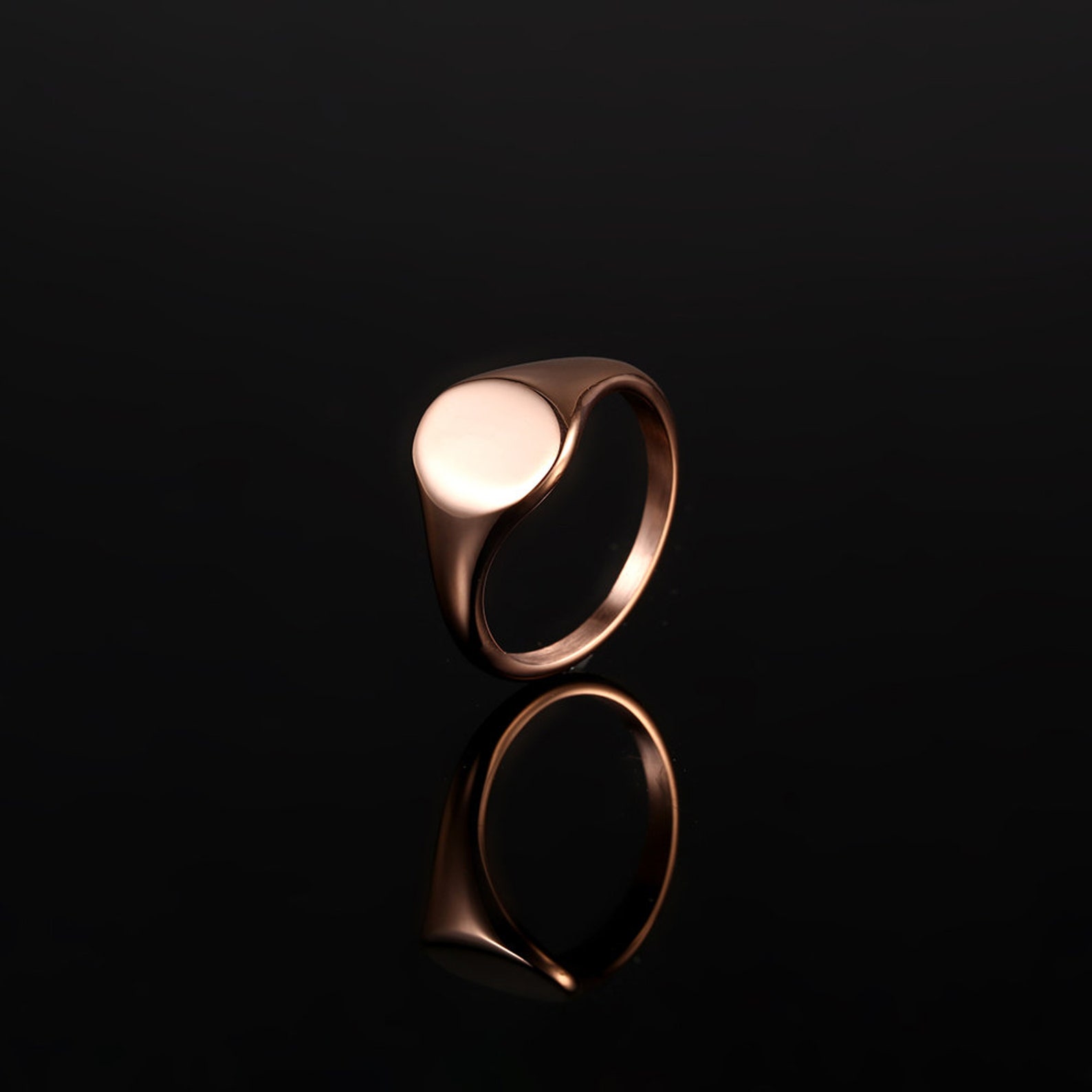 Mens Ring Rose Gold Signet Ring Men Mens Pinky Gold Signet - Etsy