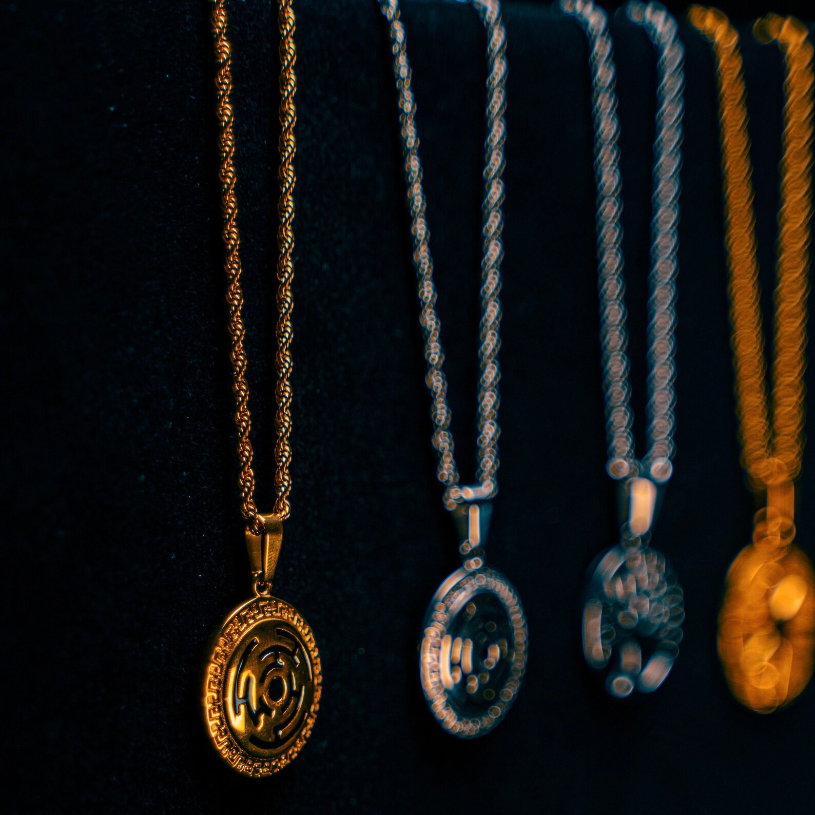 Silver Maze Pendant Mens Silver Round Pendant Black Onyx - Etsy