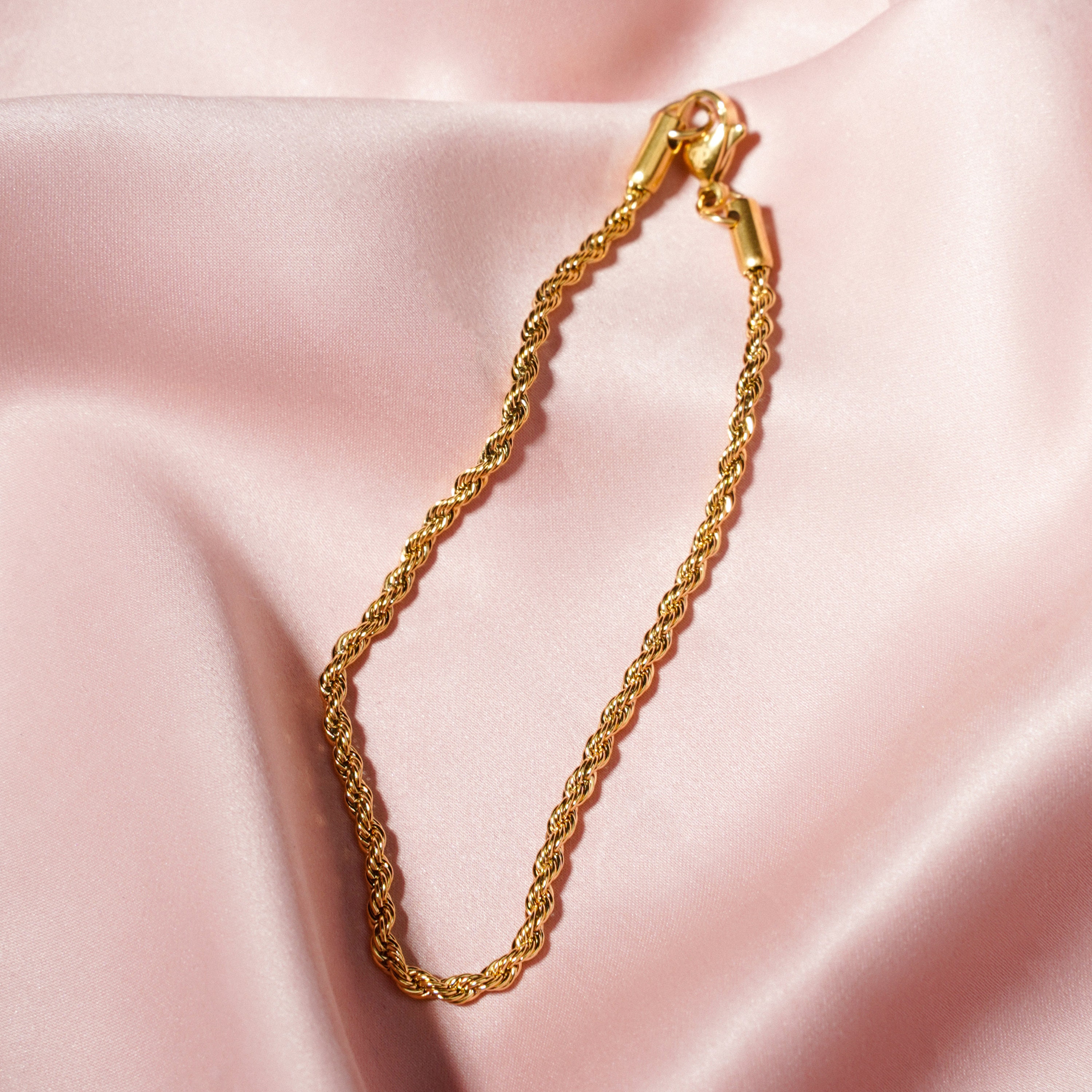 Gold Plated Bracelet Thin Gold Rope Bracelet Chain Dainty - Etsy UK