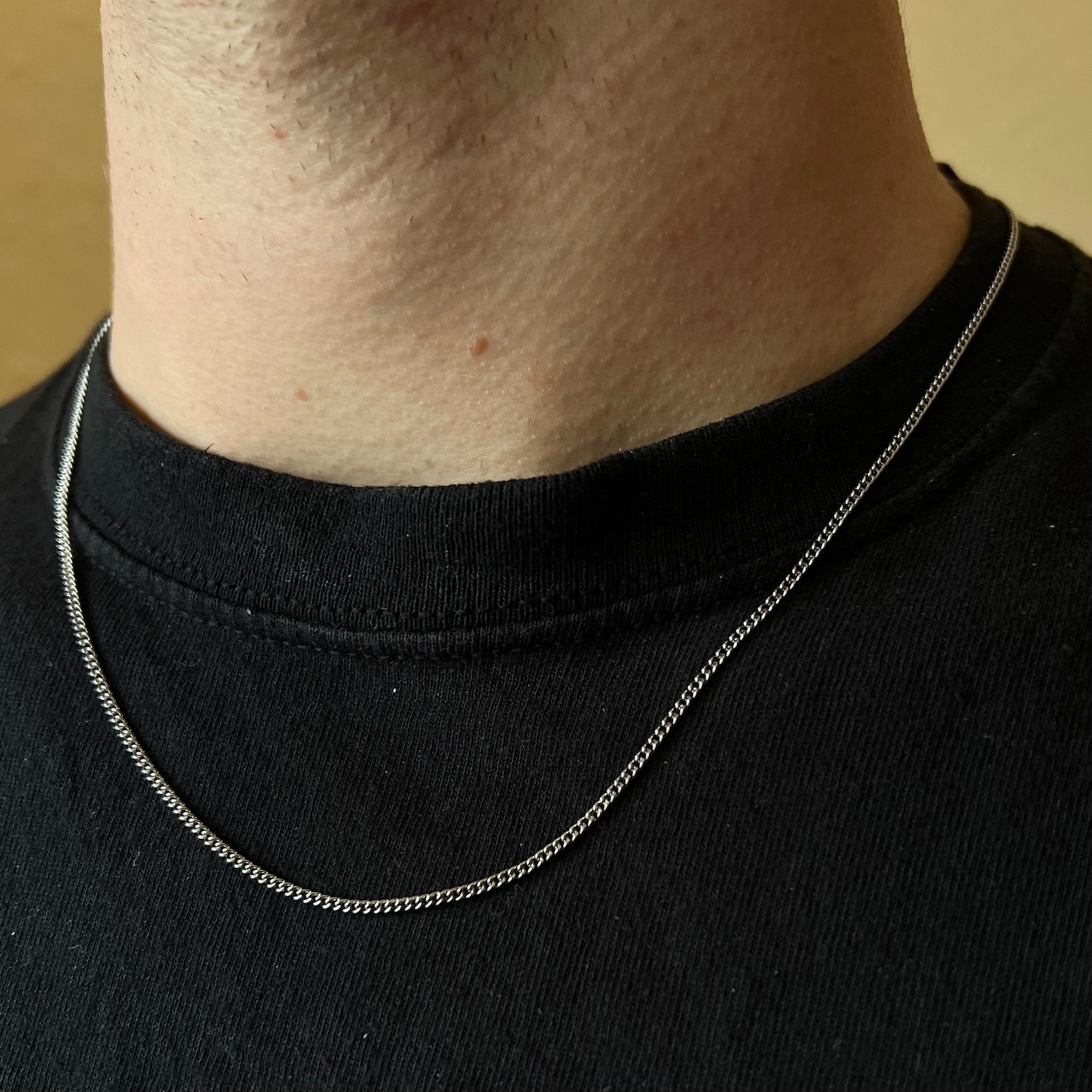 Thin Silver Chain - 2mm Silver Curb Connell Chain Necklace - Mens Chain ...