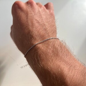 Mens Bracelet - Thin Silver Bracelets for Men - 925 Sterling Silver Cuban Link, Mens Silver Rope ...