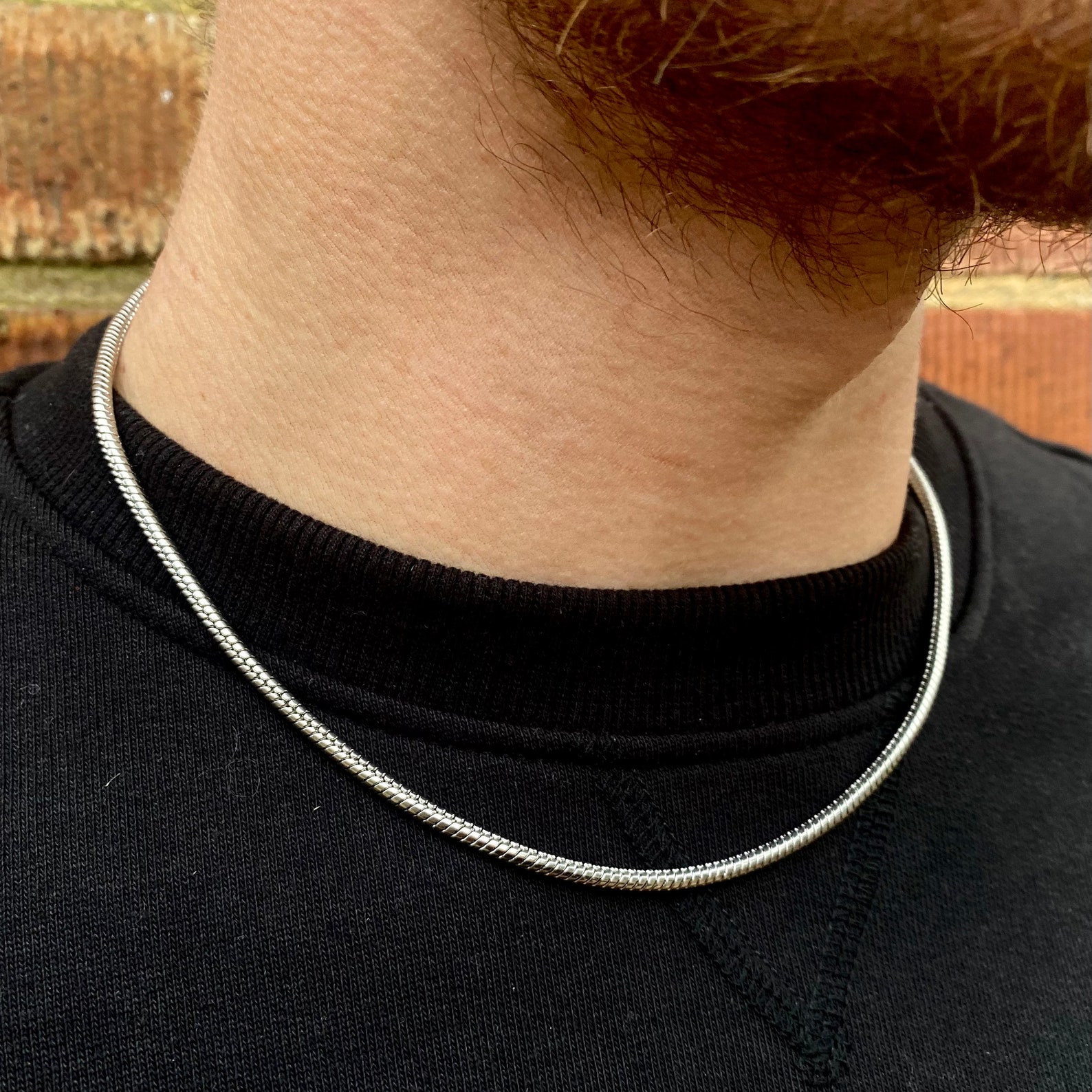 Silver Snake Chain - Mens Silver Chain Necklace - Mens Chain ...
