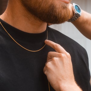 Thin 2mm Gold Chain Necklace, Mens Gold Chain, 18K Gold Chain Necklace ...