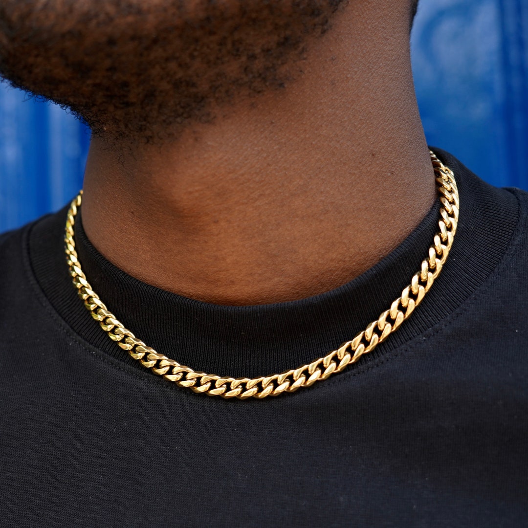 8MM Gold Cuban Chain Men Mens Gold Chain Thick Gold Chain - Etsy