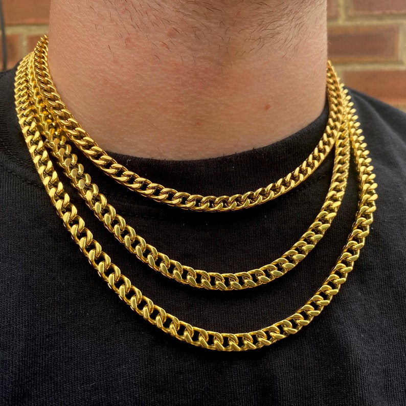 18K Gold Franco Chain Necklace 4MM Franco Chain Mens Gold | Etsy