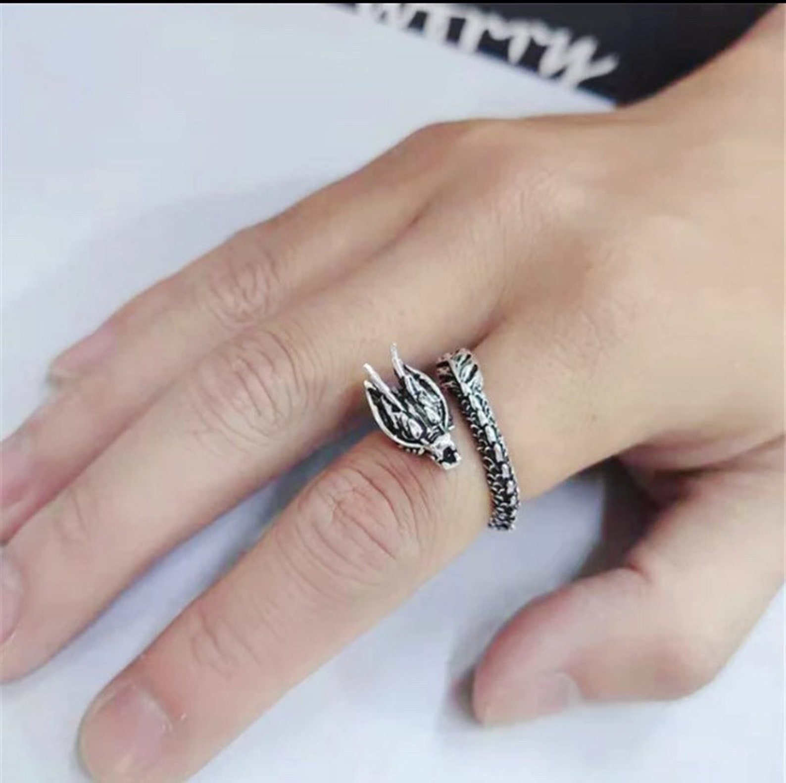 Silver Dragon Ring Fully Adjustable Animal Boho Ring Jewelry - Etsy