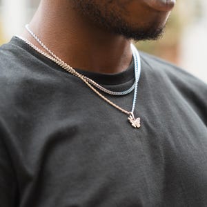 18K Gold Butterfly Pendant Necklace for Men - Mens Necklace - Gold ...