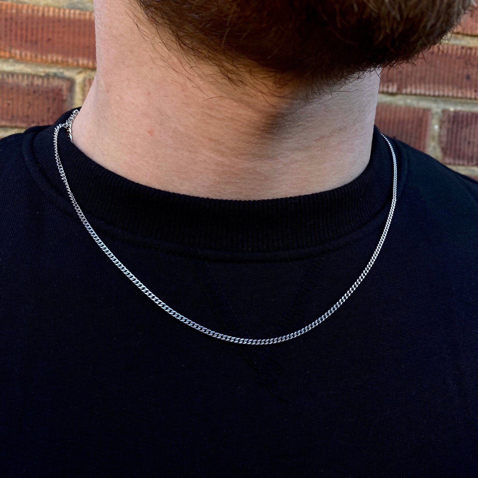 Mens Silver Chain Necklace 2mm Silver Chain Silver - Etsy