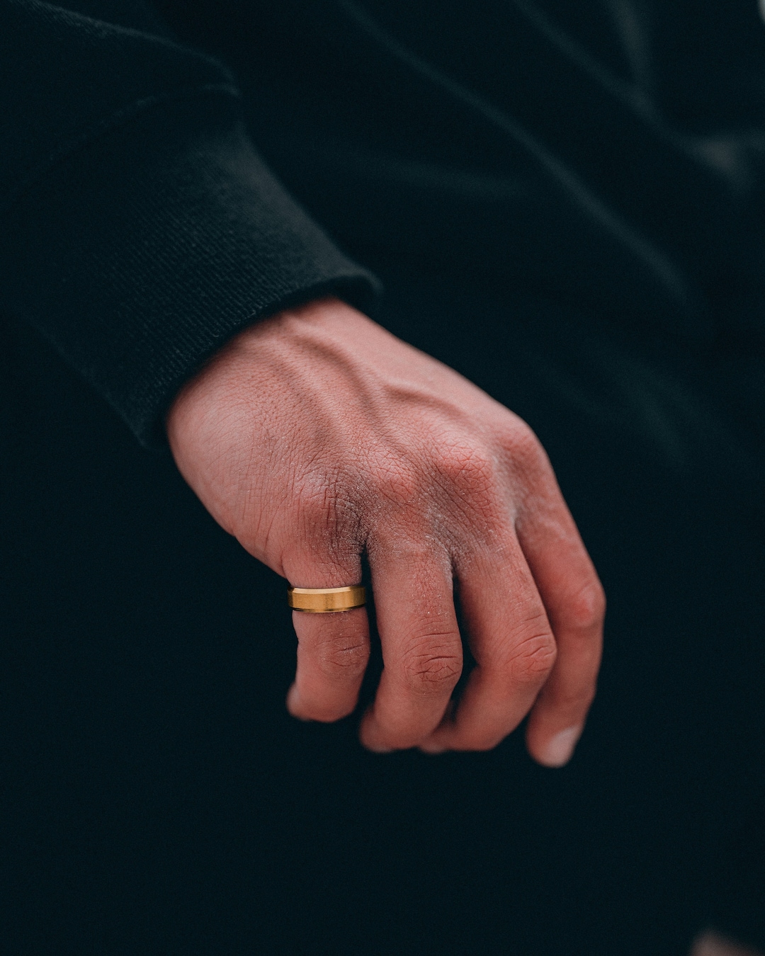 Mens Ring - 18K Gold Band Ring Men, Mens Pinky Rings, Signet Ring Man ...
