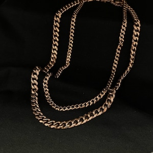 Rose Gold Chain Necklace Chain Mens Gold Cuban Chain, 8mm Thick Rose ...