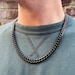 8mm Black Chain Necklace, Mens Thick Black Cuban Chain, Mens Black ...