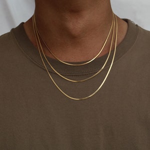 Gold Snake Chain, Mens Necklace Chain, 3mm / 5mm Gold Chain, 18K Gold ...
