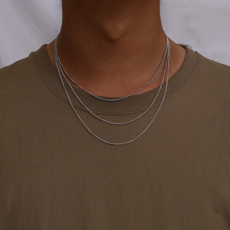 Thin Gold Chain Necklace Mens Gold Curb Connell Chain 2mm - Etsy