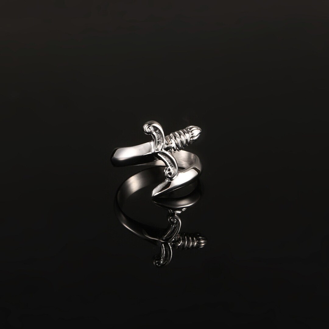 Mens Ring - Silver Samurai Ring for Men - Silver Sword Ring - Mens ...