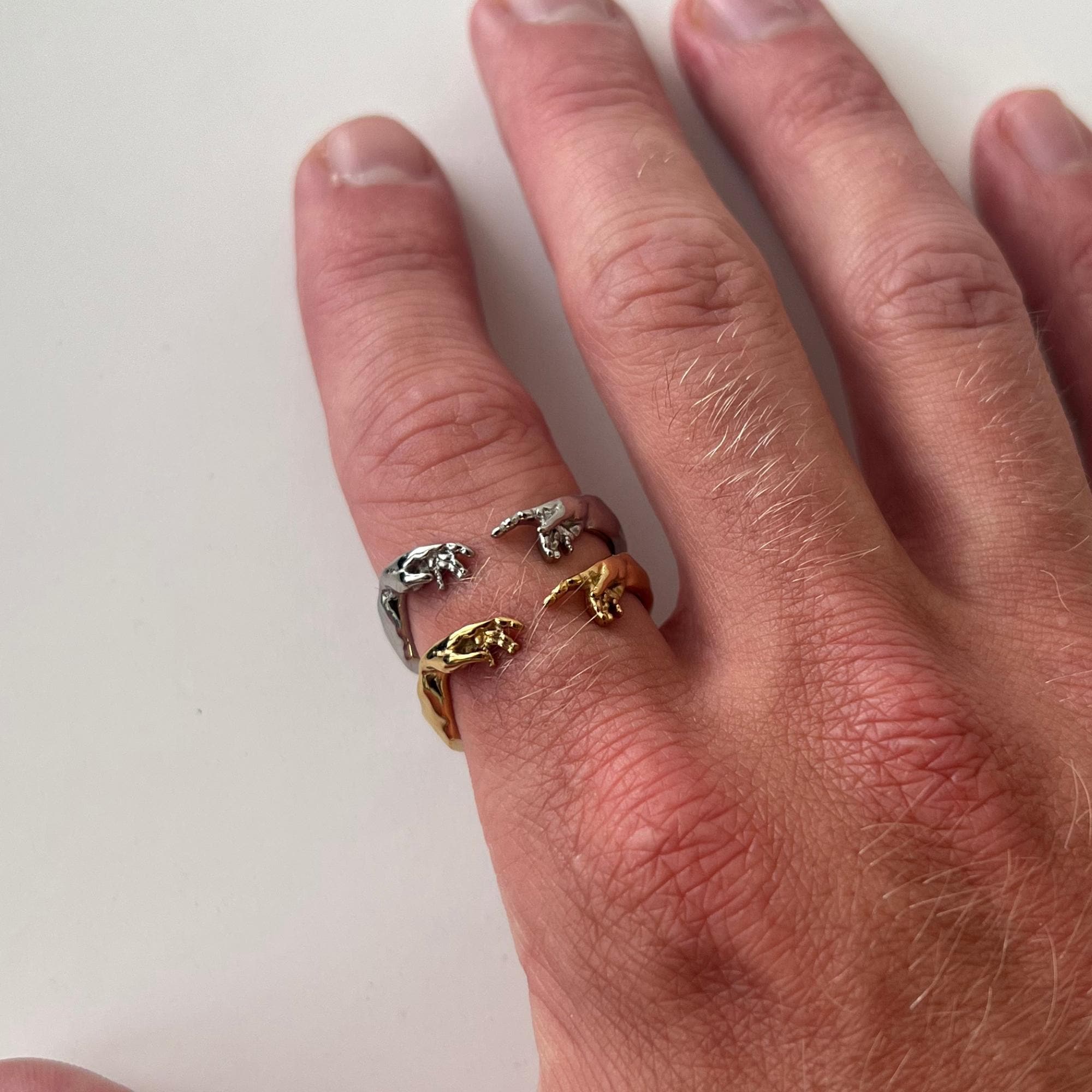 Gold Hand of God Ring for Men - Creation of Adam Gold Ring - Mens Gold ...
