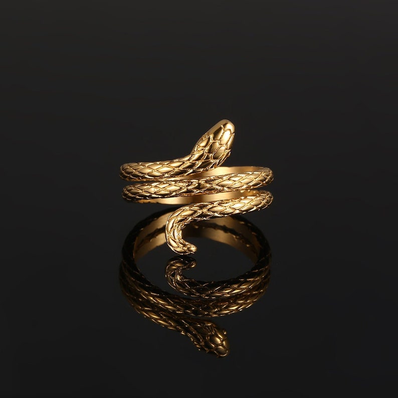 Mens Ring Thin Gold Snake Ring Men 18K Gold Mens Snake - Etsy