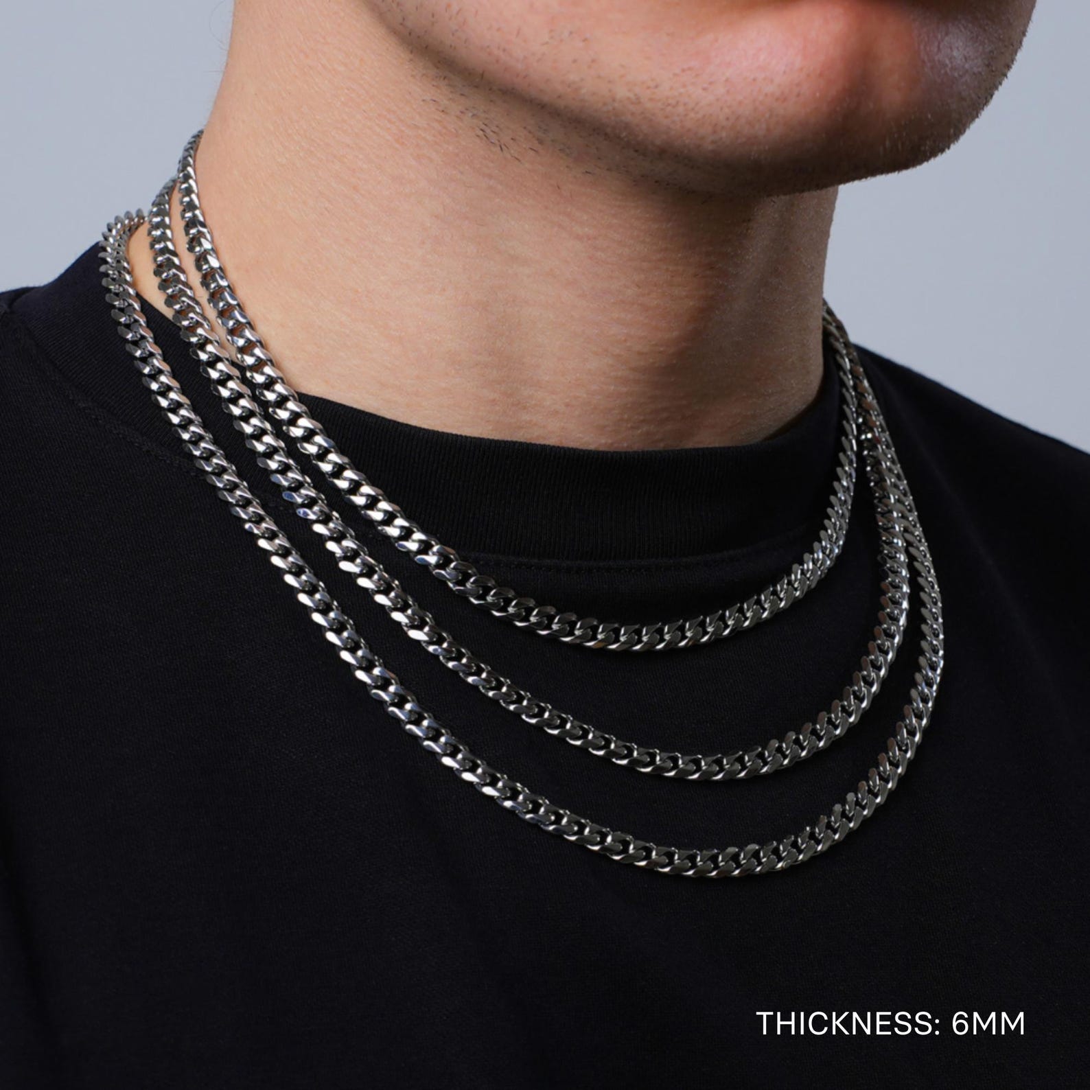 Silver Cuban Chains, Mens Chains, Silver Curb 2mm-10mm Cuban Link Chain ...