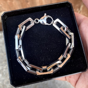 Mens Bracelet, 10mm Thick Chain Bracelet - Heavy Stainless Steel Bracelet for Men - Mens Jewelry ...