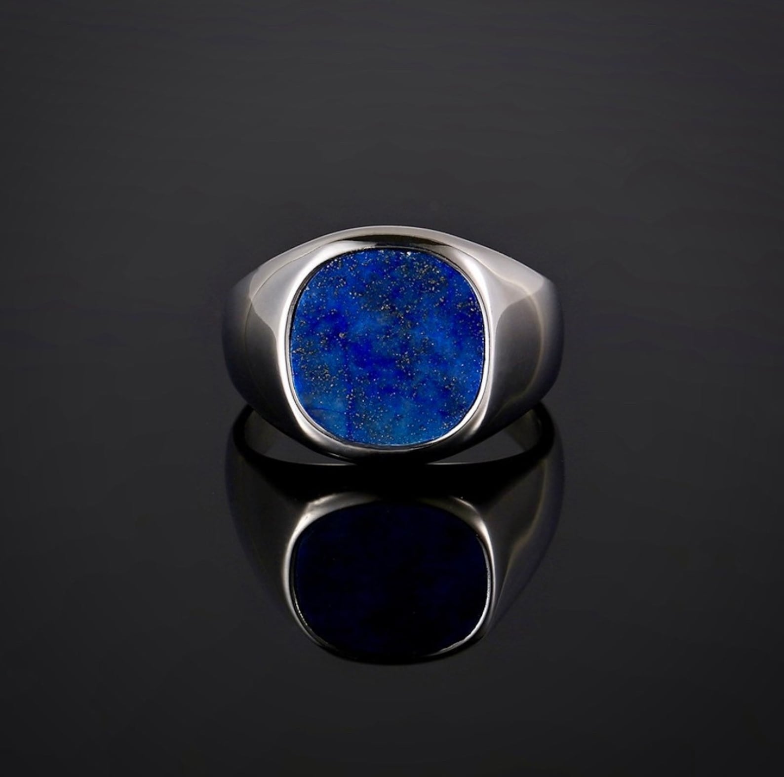 Silver Lapis Lazuli Ring Mens Pinky Rings Large Silver - Etsy
