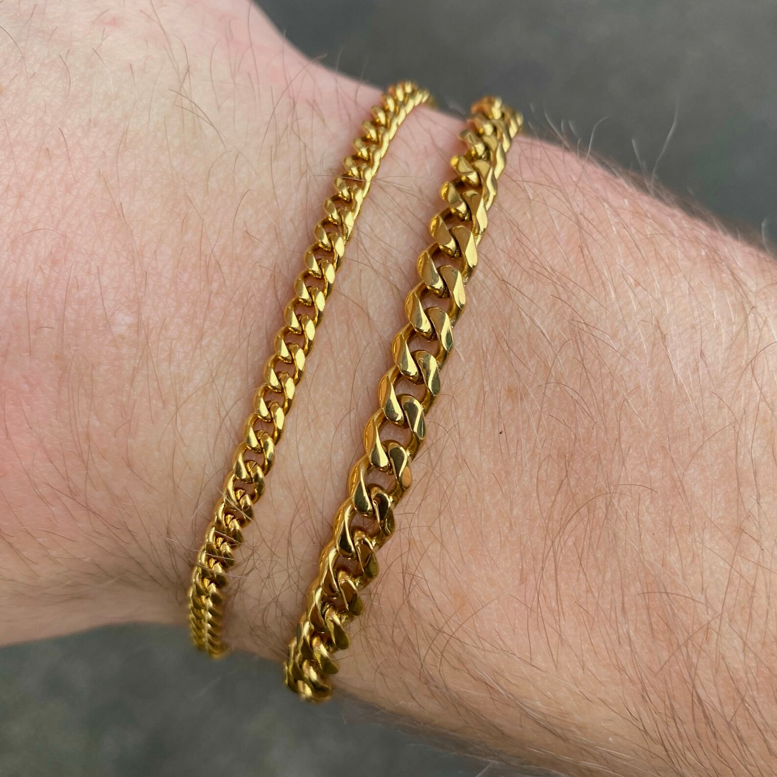 18k Gold Mens Bracelet Chain for Men Silver Bracelets Cuban | Etsy