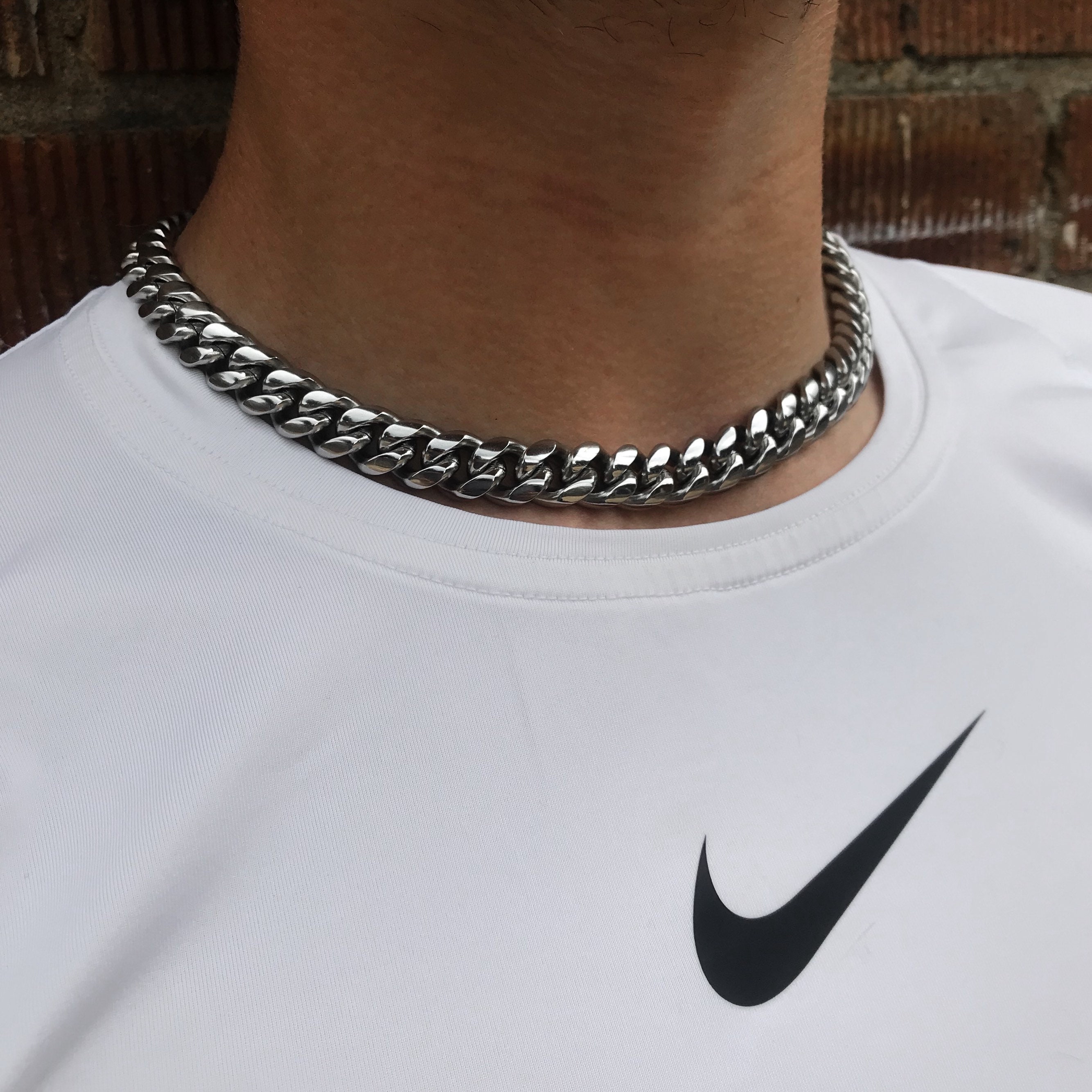 Silver Cuban Chain Thick Necklace Chain Choker Cuban Curb 12mm | Etsy