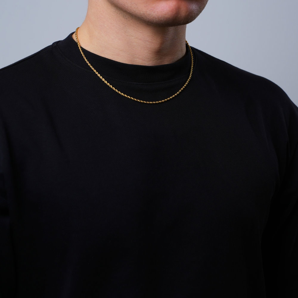 Gold Chain Necklace, Mens Necklace, 2.5mm Thin Gold Chain, Mens Gold ...