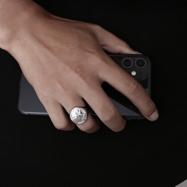 Gold World Map Signet Ring Mens Rings 18K Gold Signet Ring - Etsy