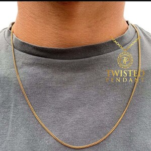 18k Gold Thin Mens Necklace Chain Gold Chain Necklace Thin - Etsy